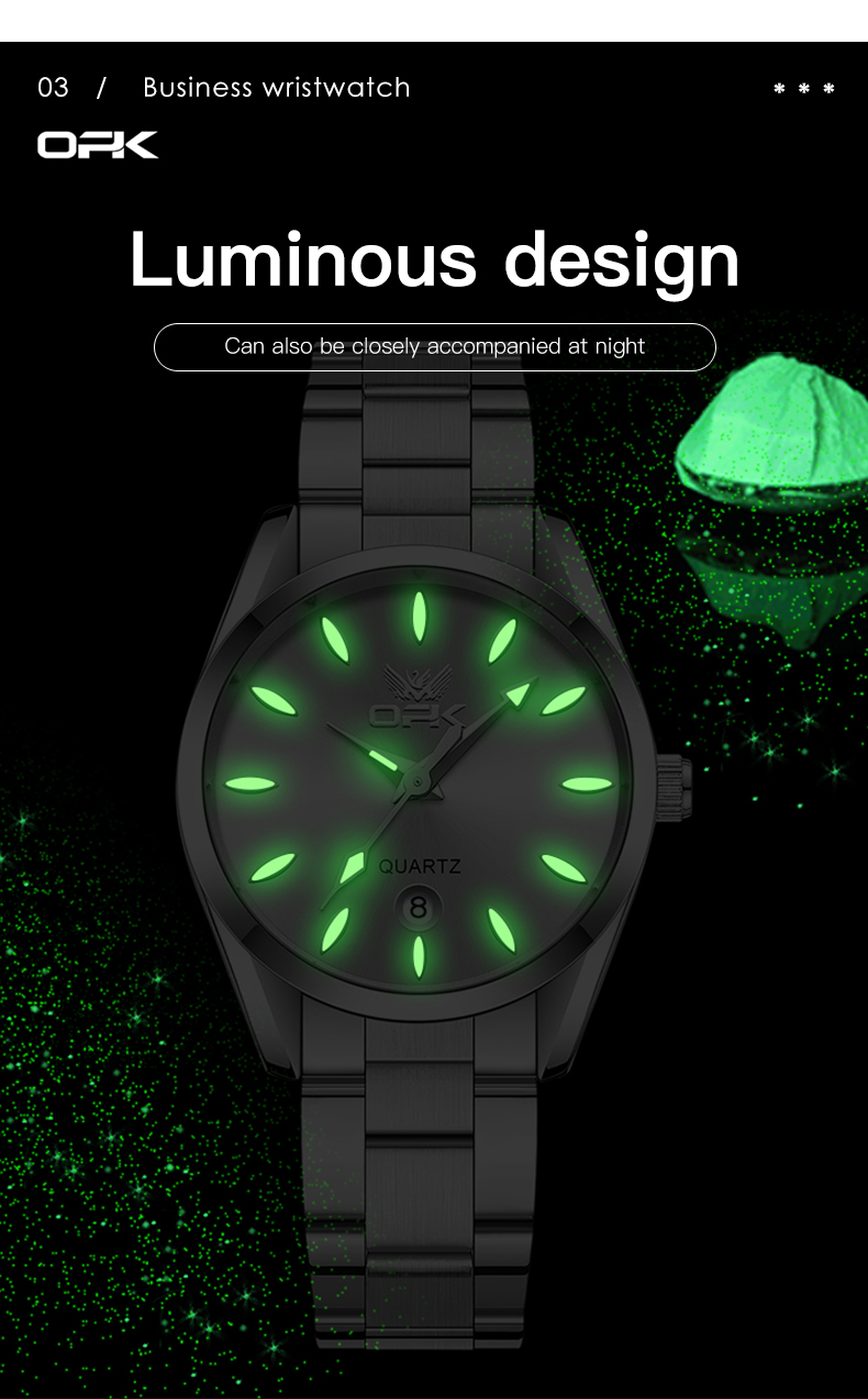 OPK Couple Watch Waterproof Original With Box Stainless Steel Strap ...