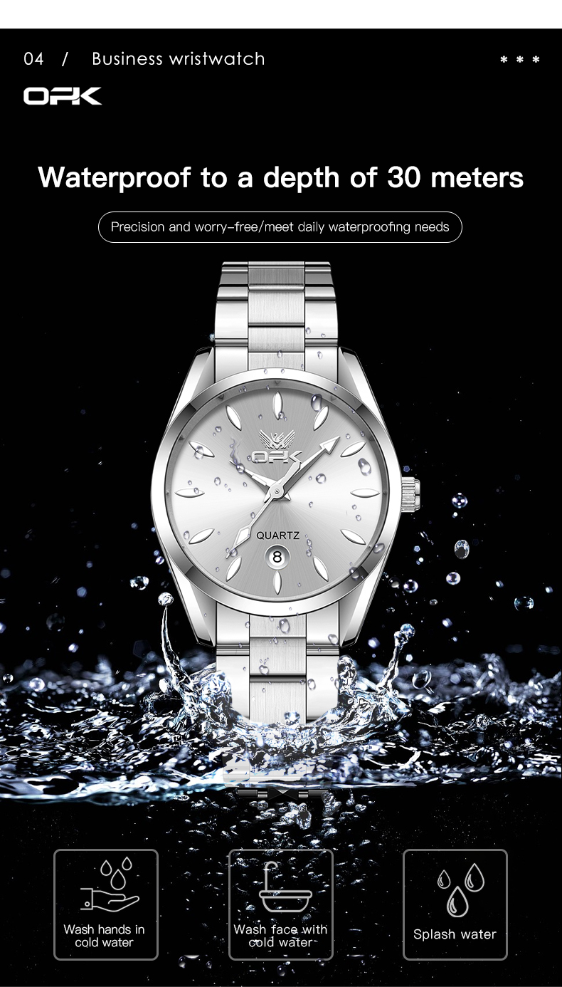 OPK Couple Watch Waterproof Original With Box Stainless Steel Strap ...