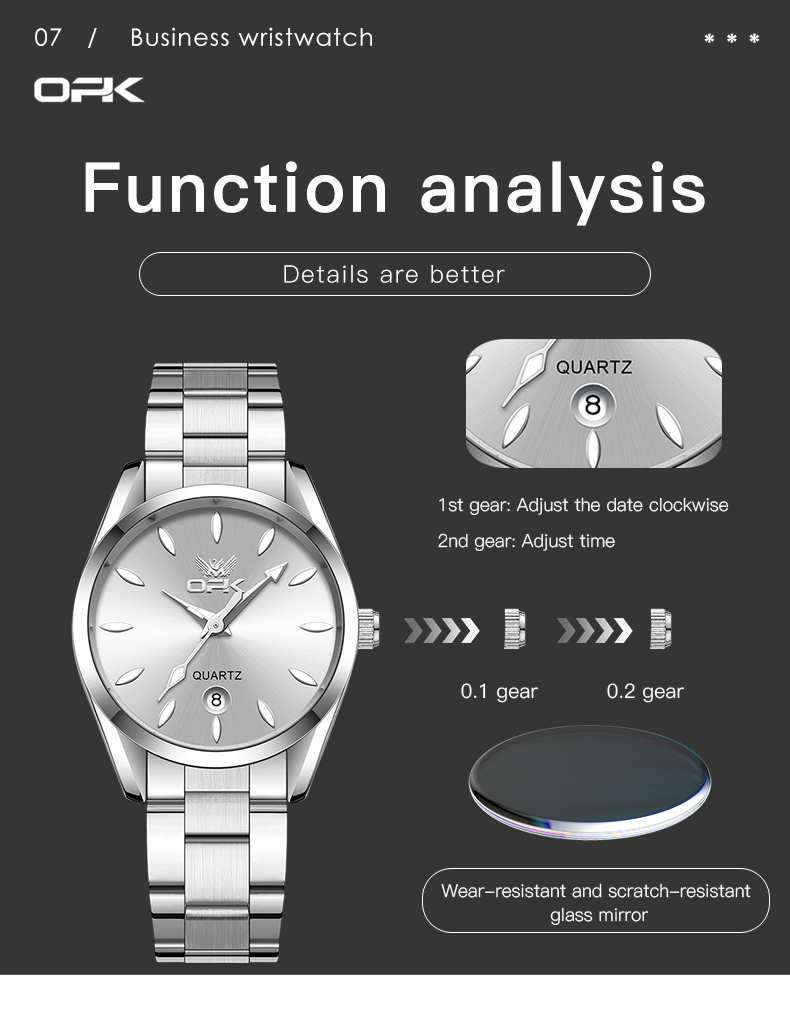 OPK Couple Watch Waterproof Original With Box Stainless Steel Strap ...