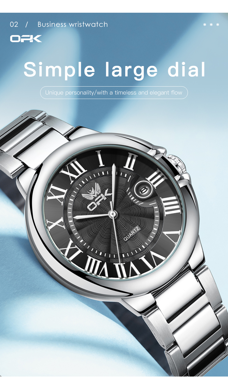 OPK Couple Watch Original Waterproof Original Stainless Steel Strap ...