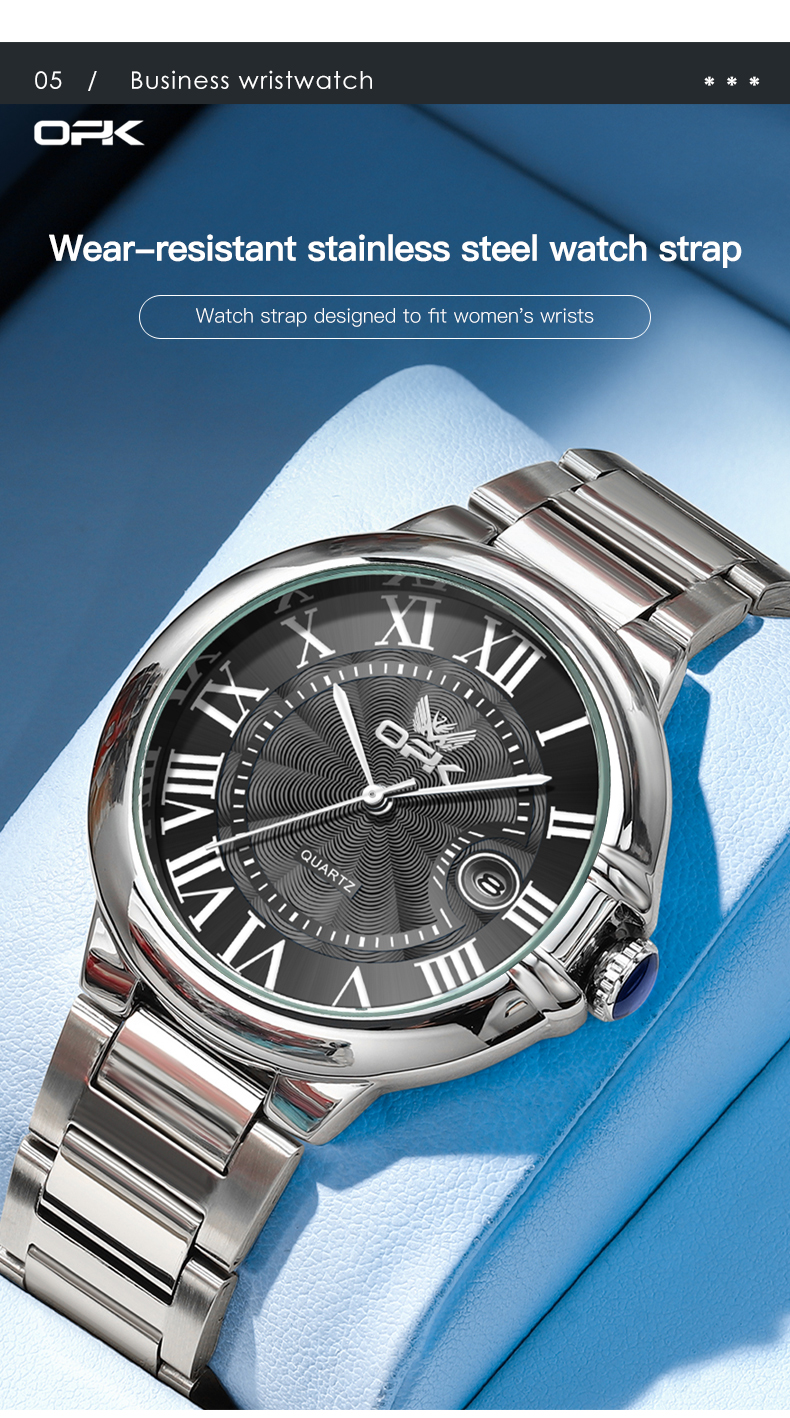 OPK Couple Watch Original Waterproof Original Stainless Steel Strap ...