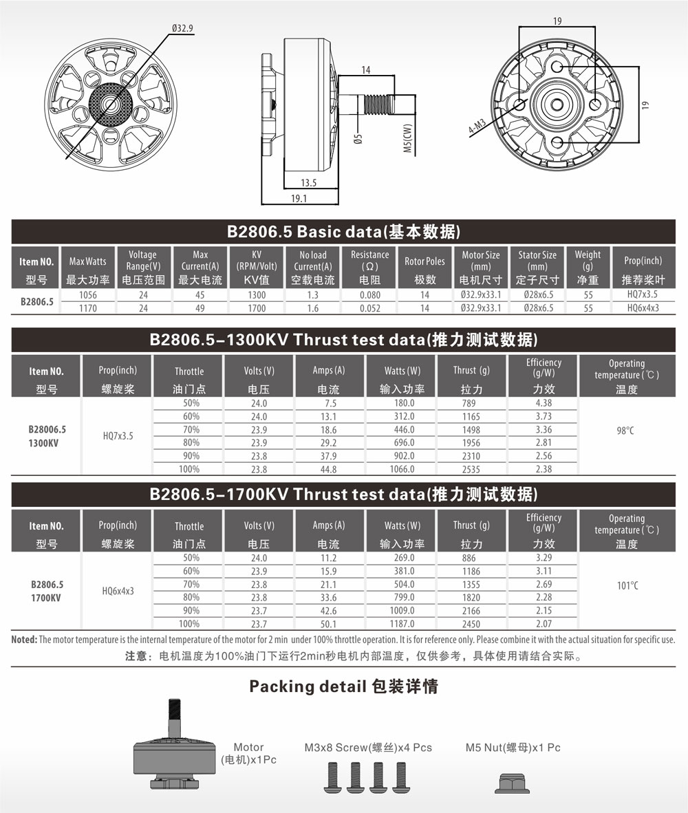 4PCS SURPASS HOBBY B2806.5 2806.5 1300KV 1700KV Outrunner Brushless ...
