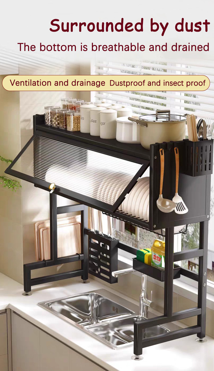 Dish drainer rack cabinet sink dish cabinet kitchen organizer dish rack ...