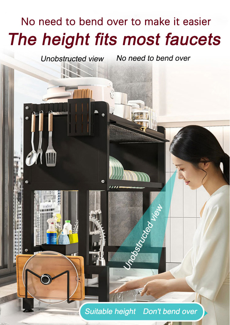 Dish drainer rack cabinet sink dish cabinet kitchen organizer dish rack ...