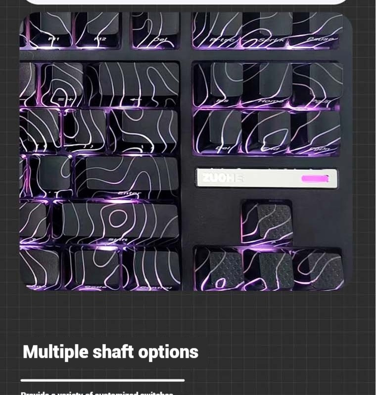 Zornher ZH870 Black Contour 2.0 Mechanical keyboard Wired Wireless ...