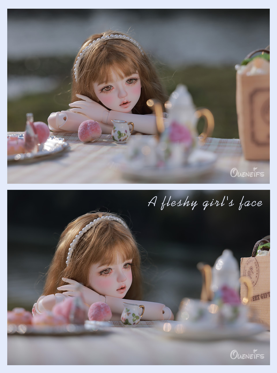 Pearl BJD Doll 1/4 Shiri Body Pink Fleshy Girly face Spring girl Doll Pure Handicraft Art Ball ...