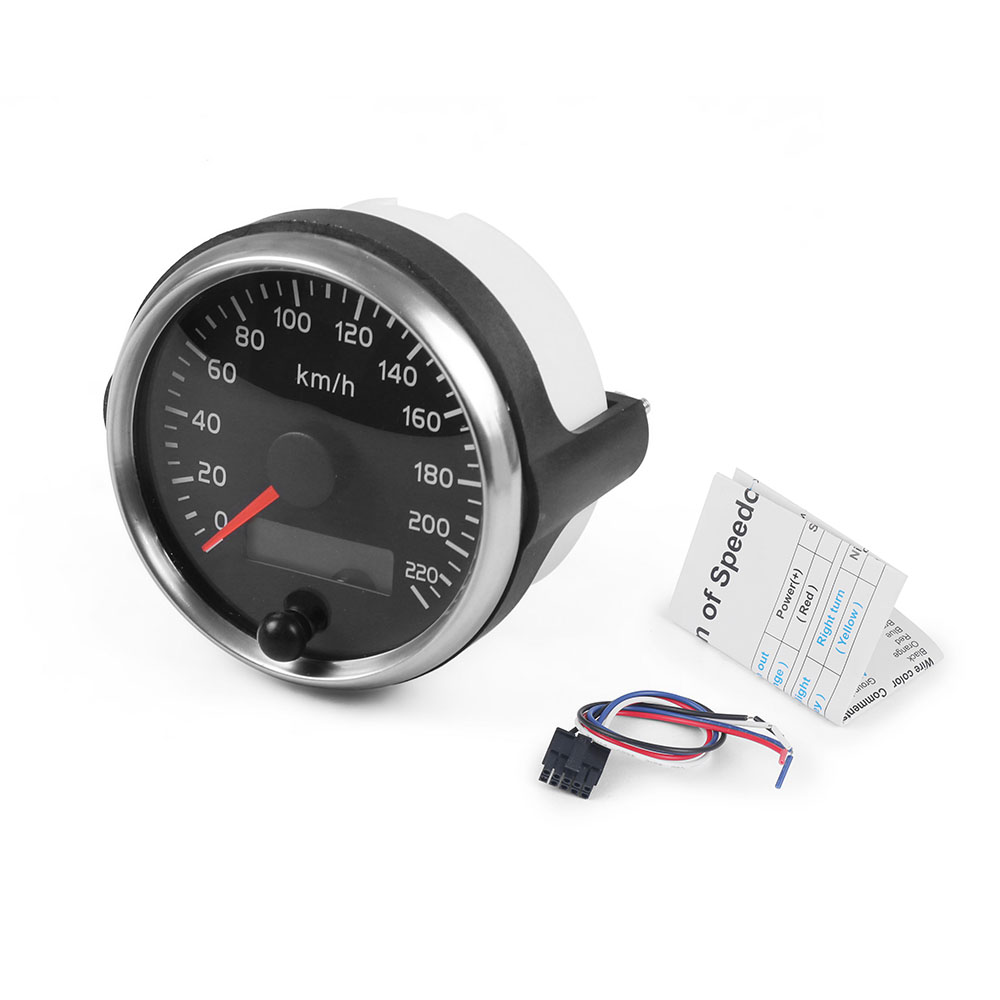 Universal 85mm Speedometer 220km/h Speed Gauge Meter With 10 Colors ...
