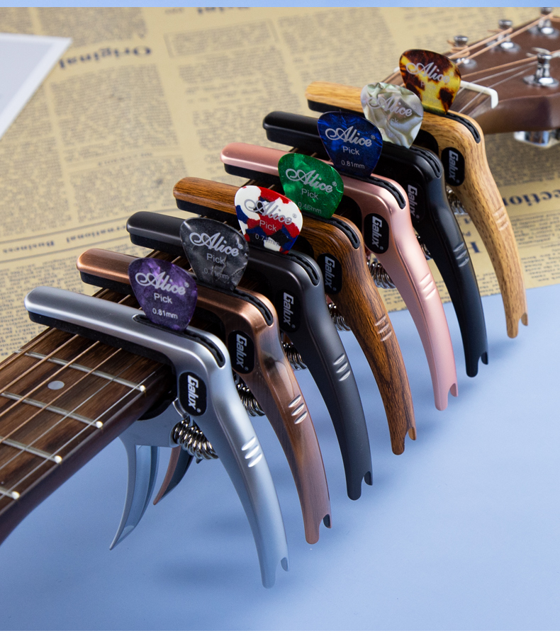Free shipping Guitar Capo for Acoustic Guitar with Guitar Pick Metal ...