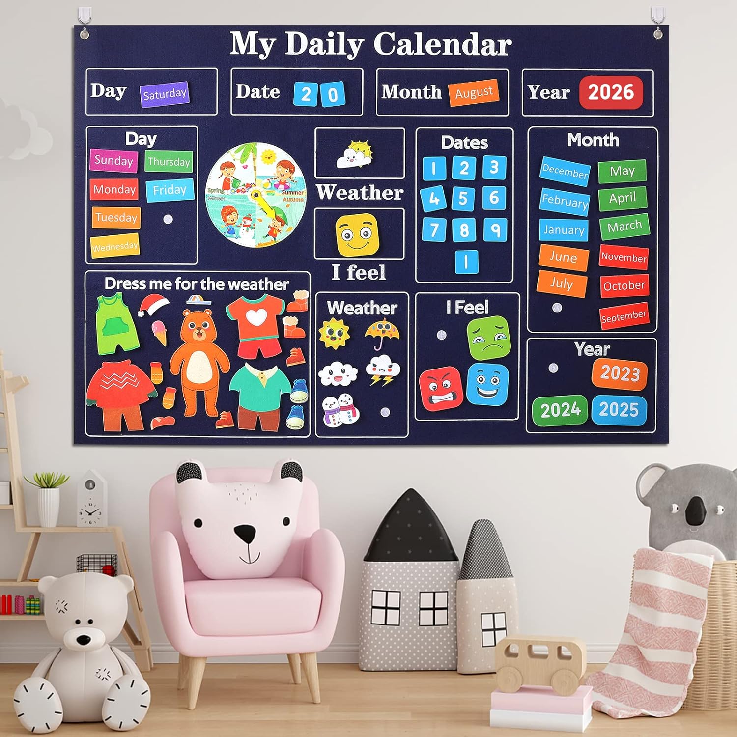 My Daily Calendar,Starry Sky, Zoo Felt Story Board For Toddlers ...