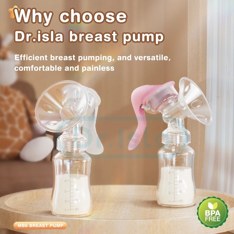 Dr. Isla Manual Breast Pump Silicone Hand Breast Feeding Adjustable ...