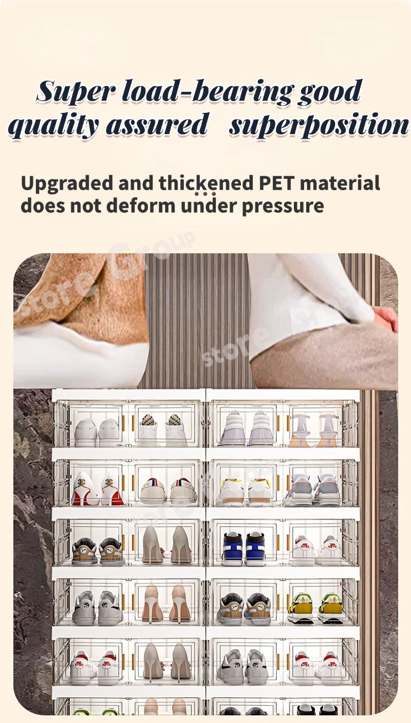 Foldable shoe rack durable shoe storage box with installation-free ...
