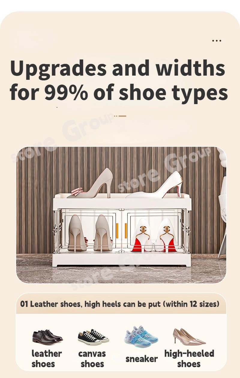 Foldable shoe rack durable shoe storage box with installation-free ...