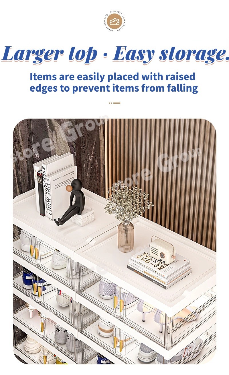 Foldable shoe rack durable shoe storage box with installation-free ...
