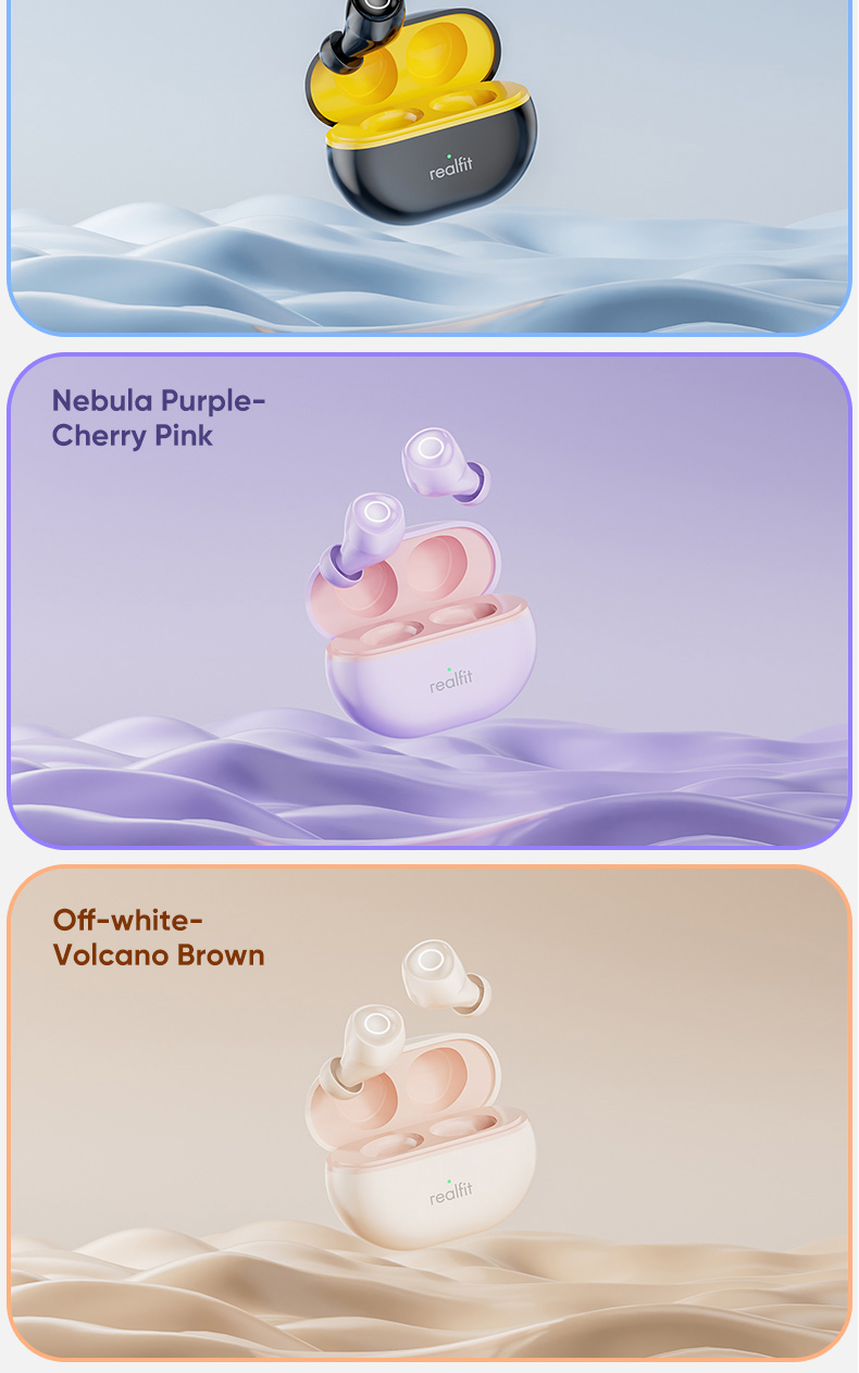 Realfit F4 AI Active Noise Cancelling Bluetooth Earphone Colorful Cute ...