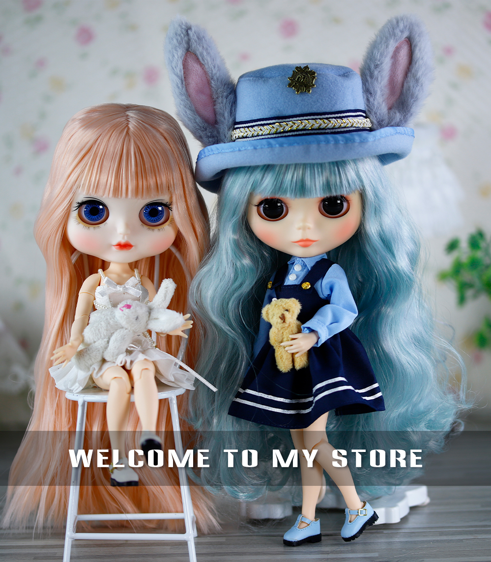 DBS Blythe doll clothes Pearl white dress, rabbit police uniform ...