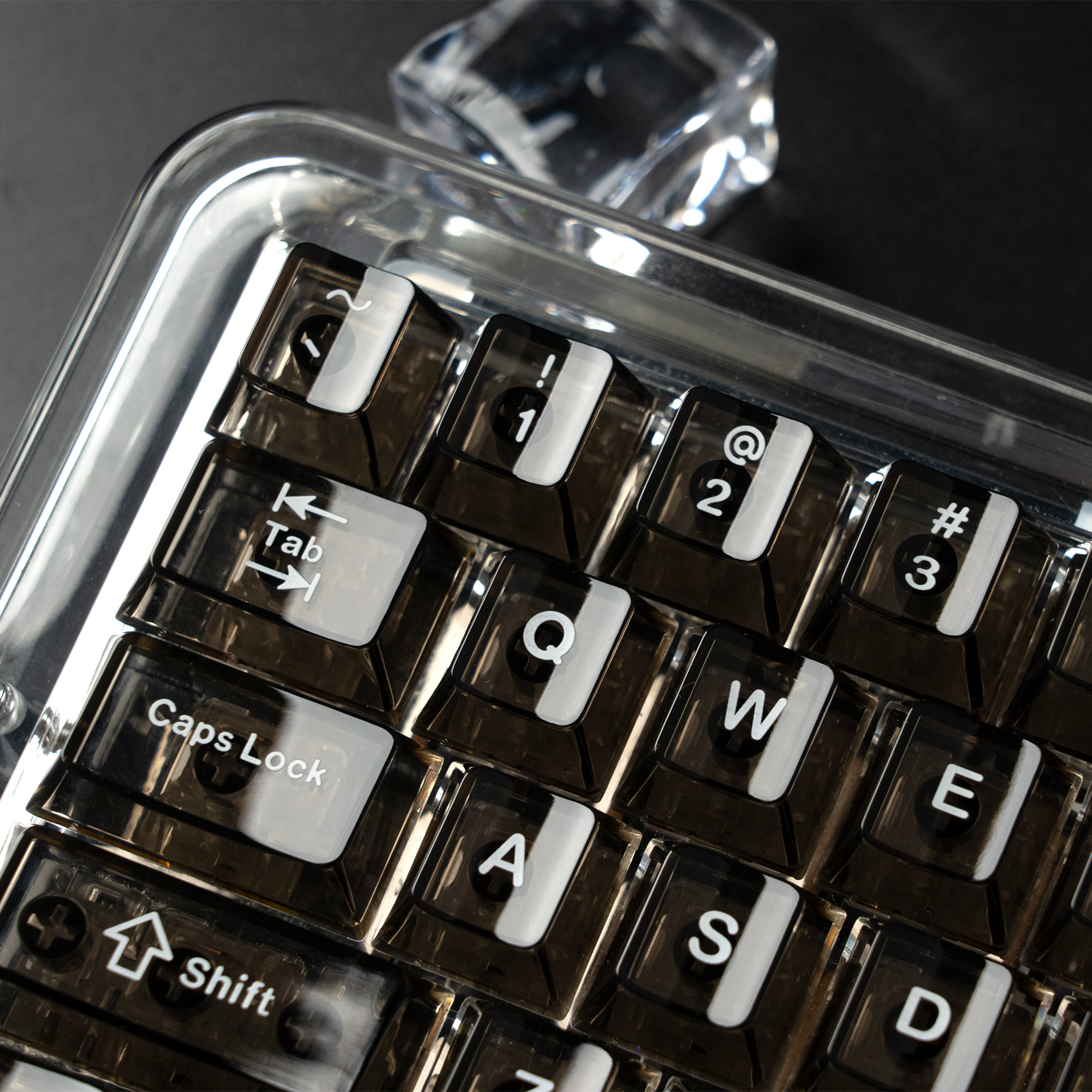 XVX Clear keycaps black Transparent Keycaps cherry profile 124 keys ...