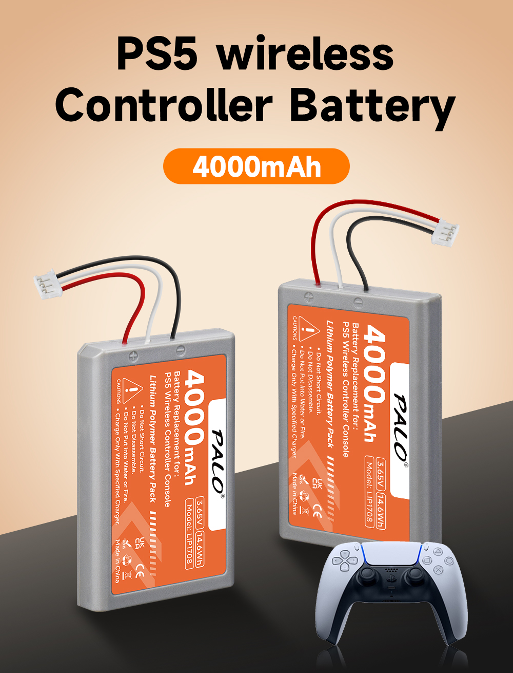 PALO PS5 Battery 4000mAh Φ 3.65V Lithium Ion Li-Ion Rechargeable ...