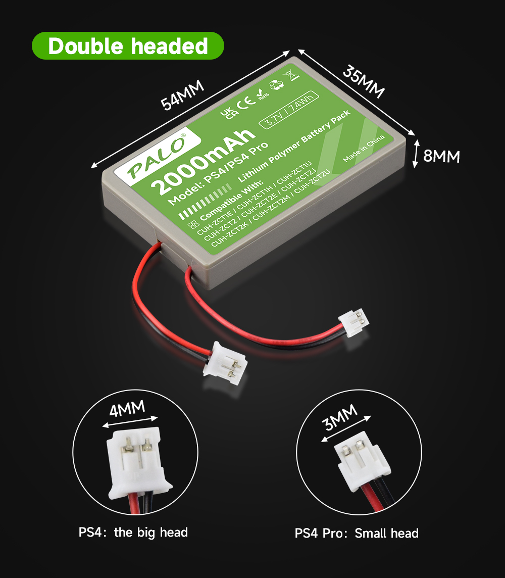 PALO PS4/PS4 Pro V1 V2 Battery 2000mah Wireless Controller Replacement ...