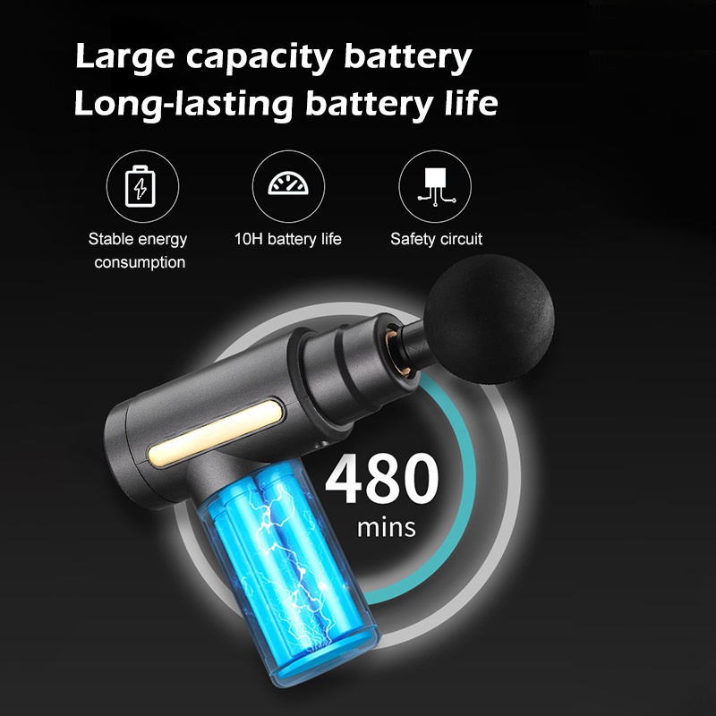 Massage Gun Vibration Fascia Gun 4 Heads Percussive Relax Muscle ...