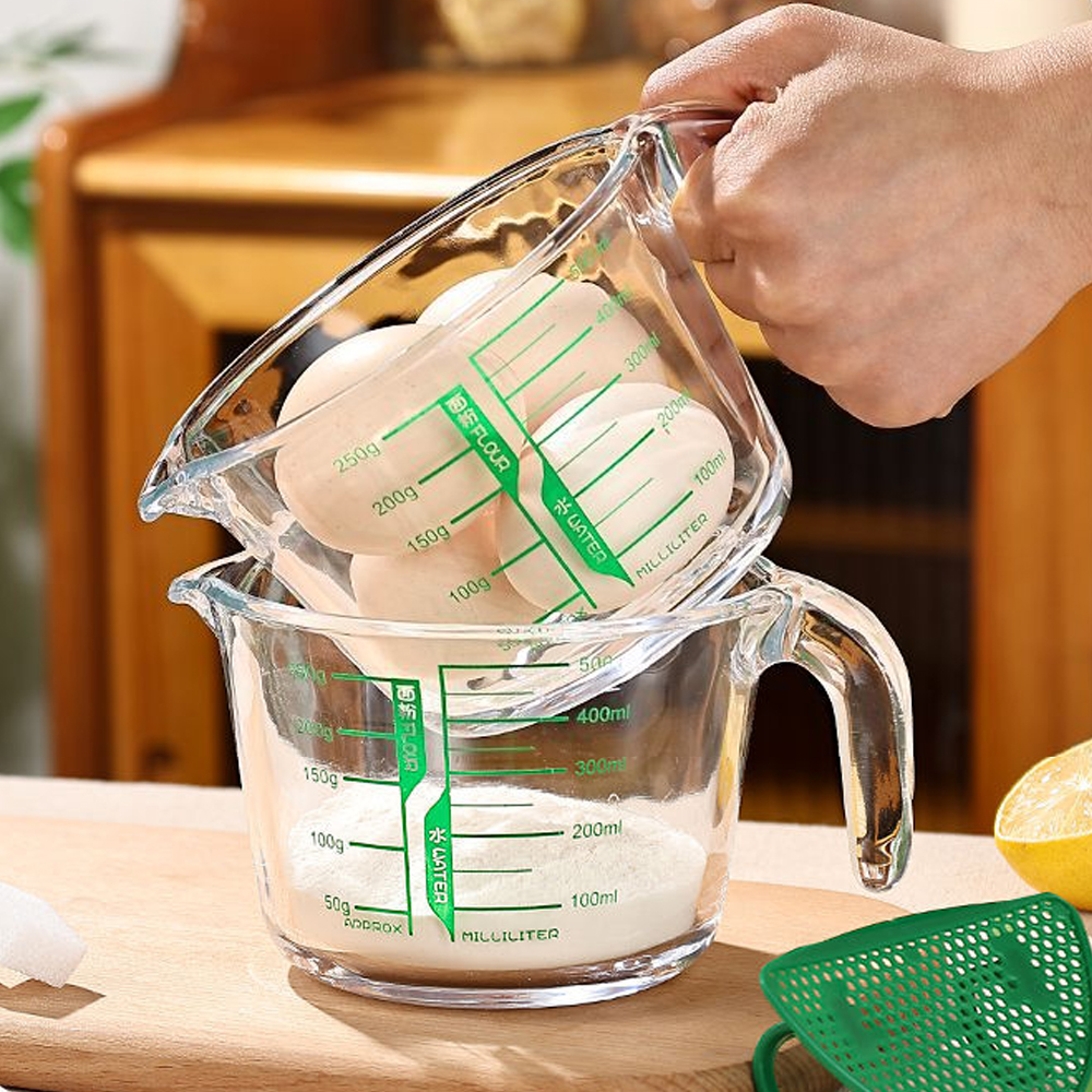 Glass Measuring Cup with Scale Built-in Filter Plate Mixing Cup Baked ...