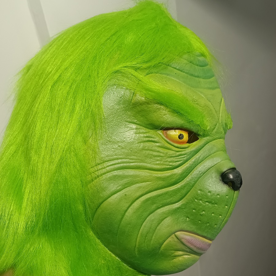Grinch Latex Mask Plush Glove Cosplay Halloween Party Xmas Props ...