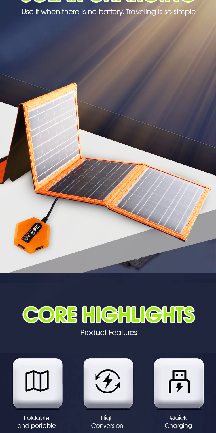 NSS USB Solar Panel Charger 6V 20W Portable Flexible Foldable ...