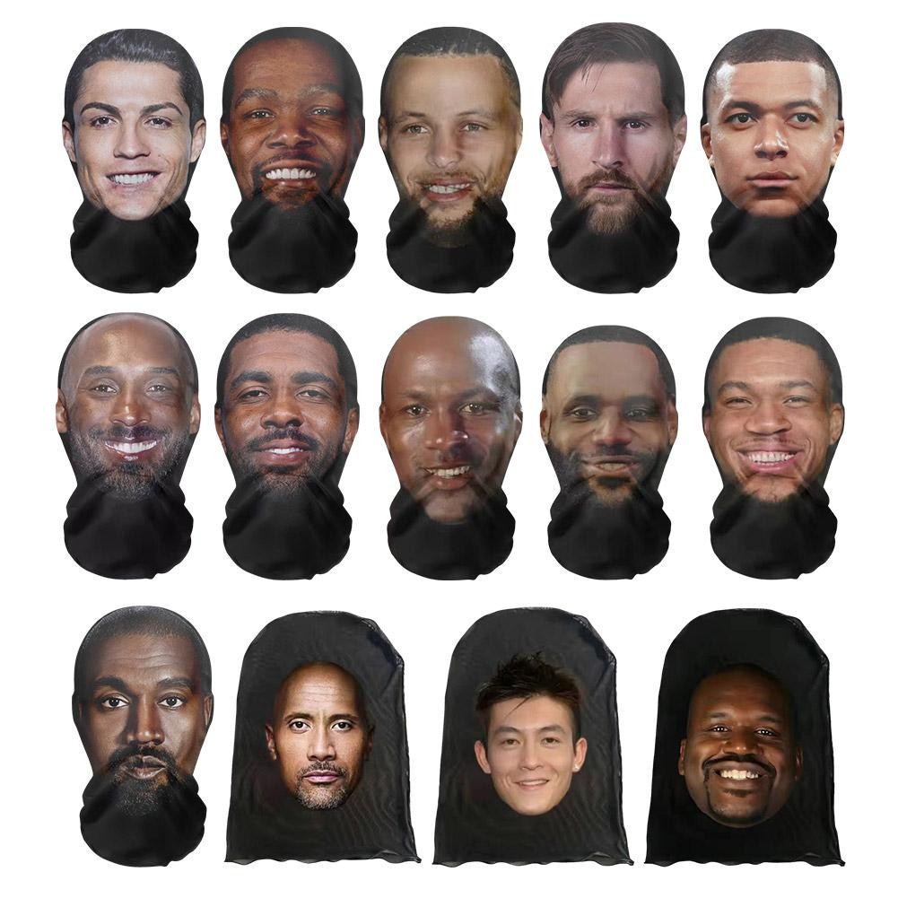 Creative 3D Seamless Print Kanye Mask Full All Face Mask Funny Cover ...