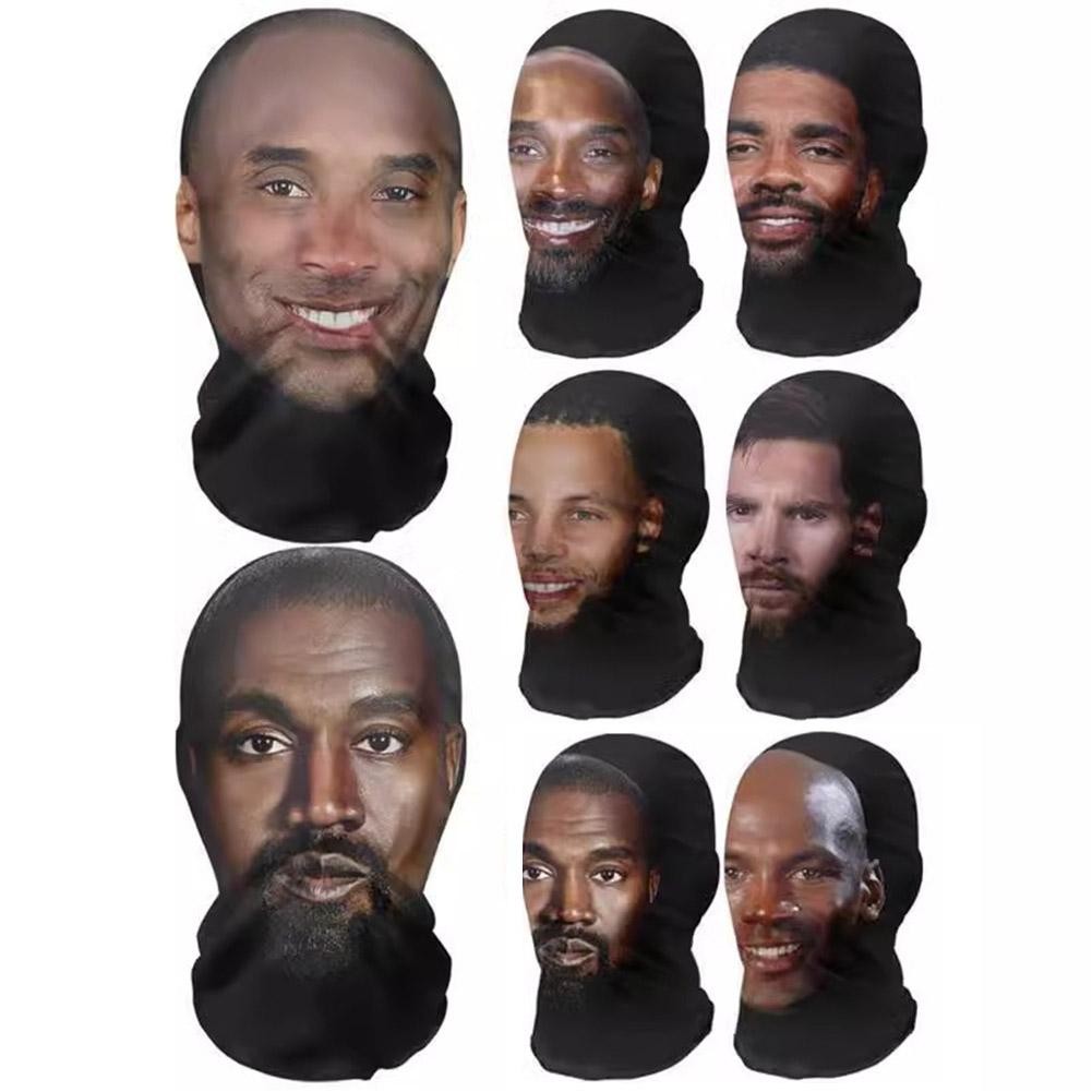 Creative 3D Seamless Print Kanye Mask Full All Face Mask Funny Cover ...