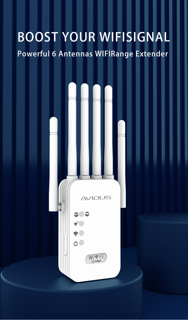 V380 Pro 1200Mbps 2.4V/5G 6-antenna Wireless WiFi Repeater signal ...