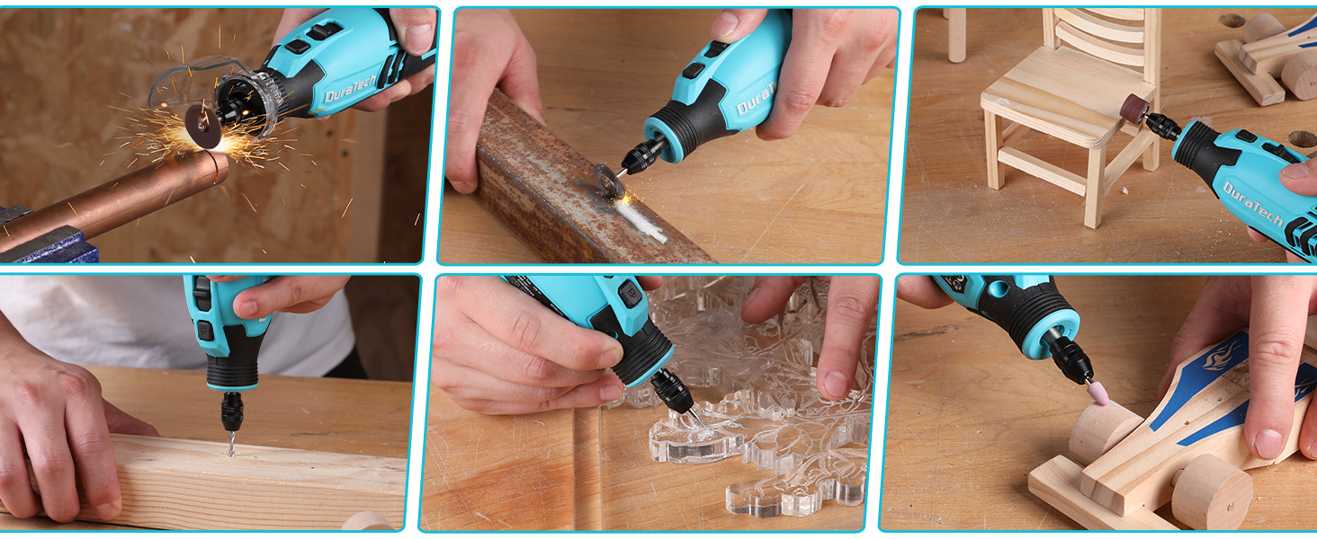 DURATECH 12V Cordless Electric Rotary Tool Lithium Electric Grinder ...