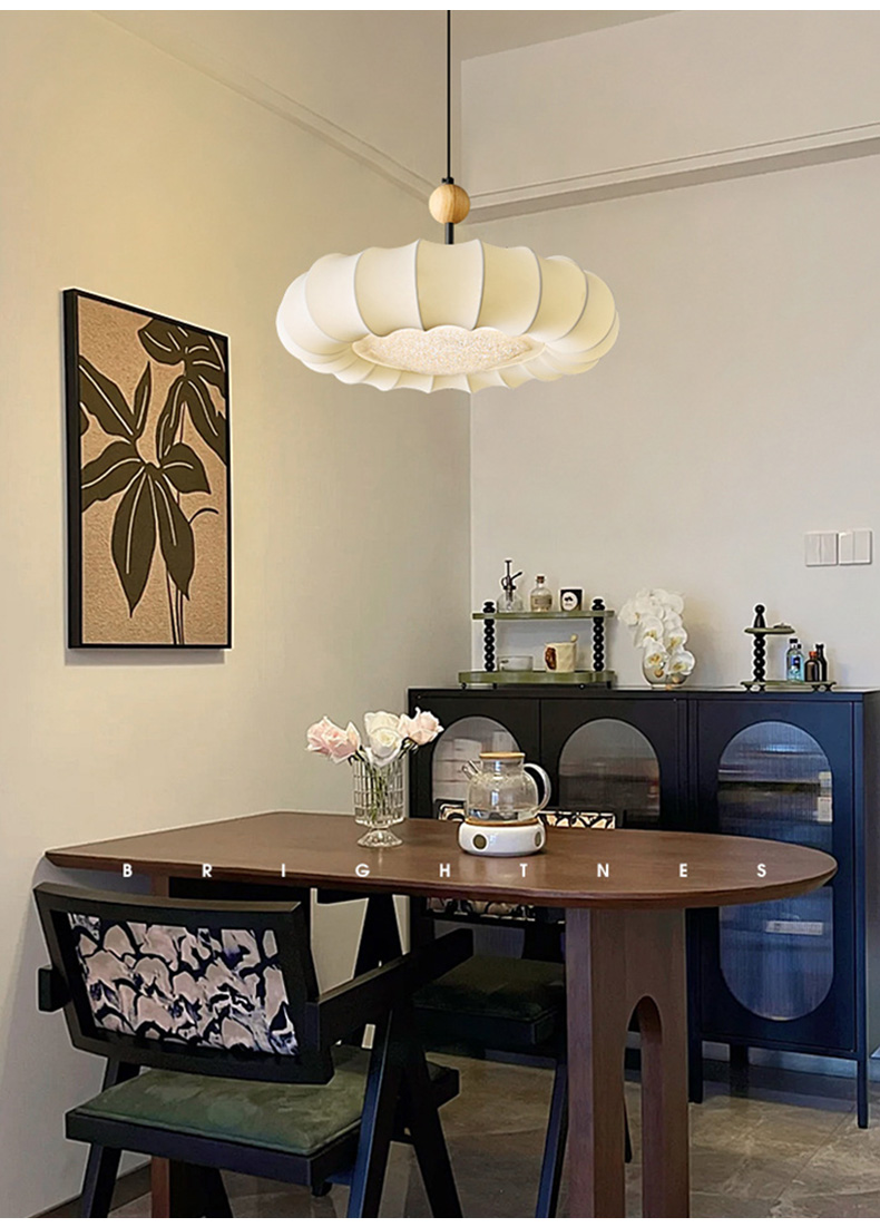 Mid-Century Fabric Ceiling Light, Fabric Lampshade Bedroom Ceiling ...