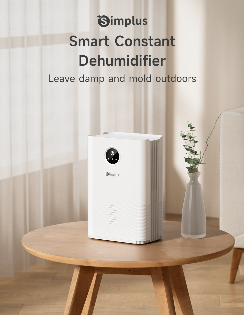 Simplus Dehumidifier Intelligent Humidity Monitoring Desktop Office ...