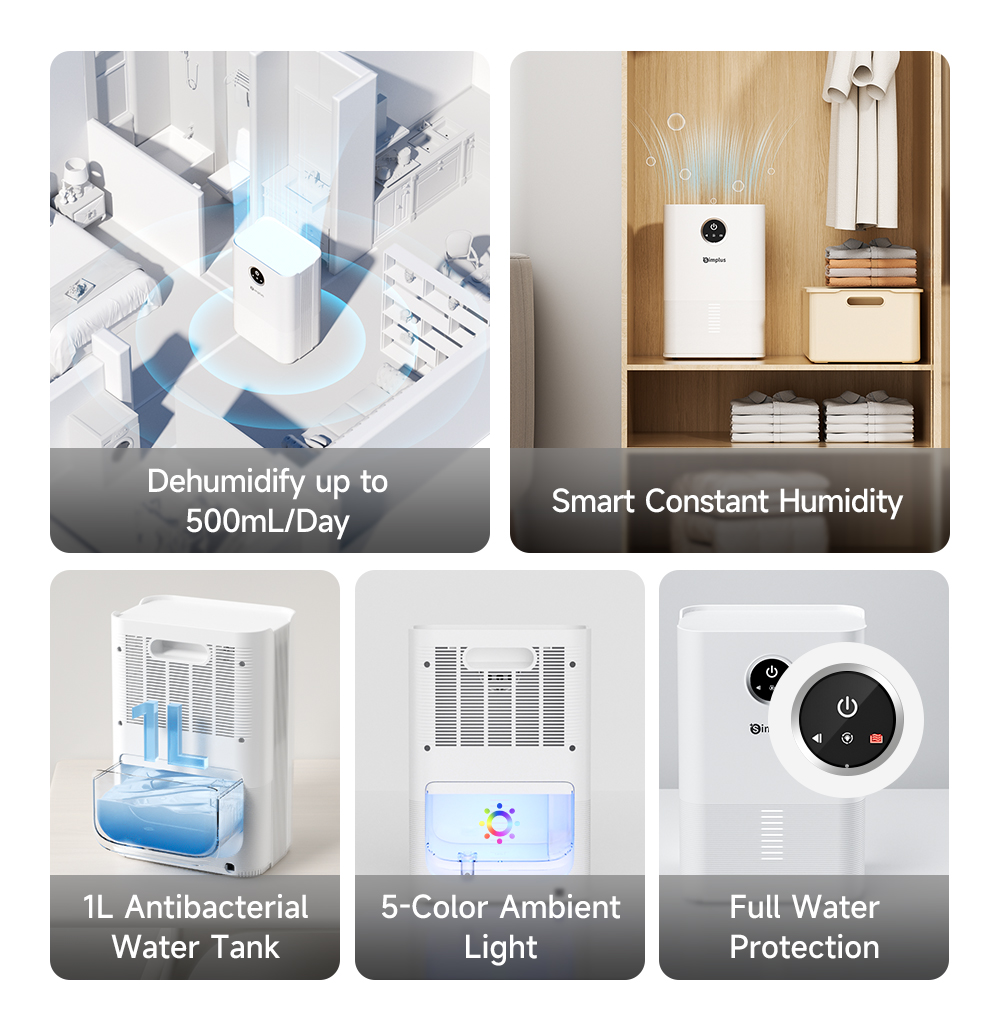 Simplus Dehumidifier Intelligent Humidity Monitoring Desktop Office ...