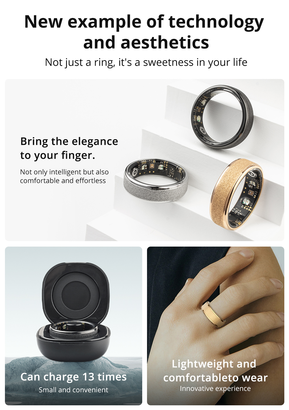 COLMI Smart Ring R10 Health and sports detection Temperature monitoring ...