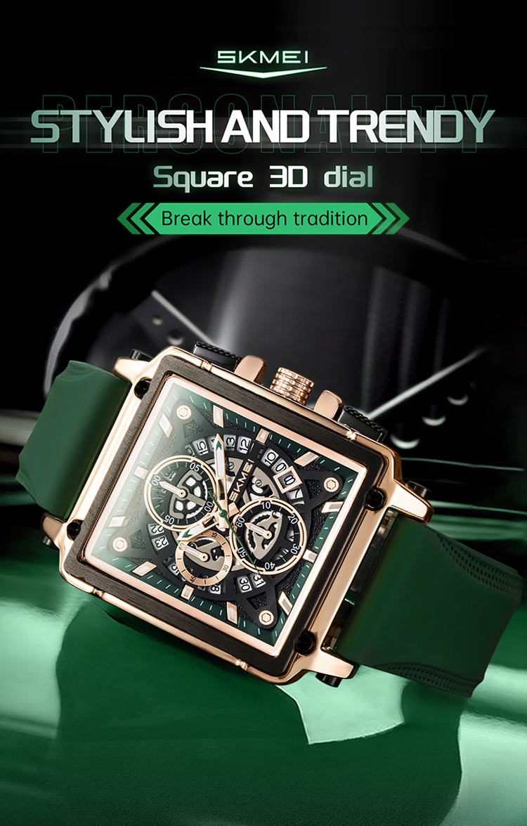 Skmei Men's Square Quartz Watch Business Machinery Men's Watch 7098 ...