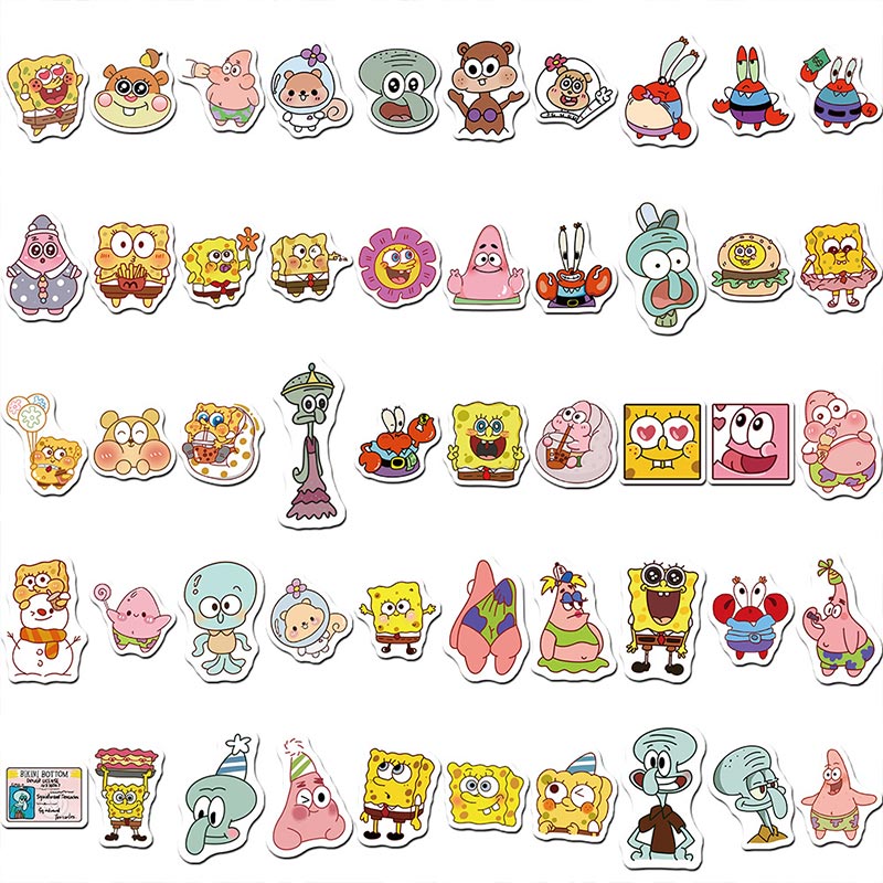 94pcs Kawaii SpongeBob SquarePants Animated Sticker Luggage Notebook ...
