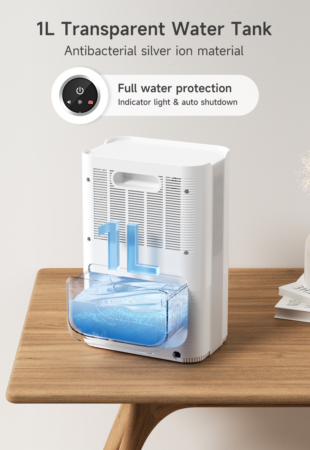 Simplus Dehumidifier Intelligent Humidity Monitoring Desktop Office ...