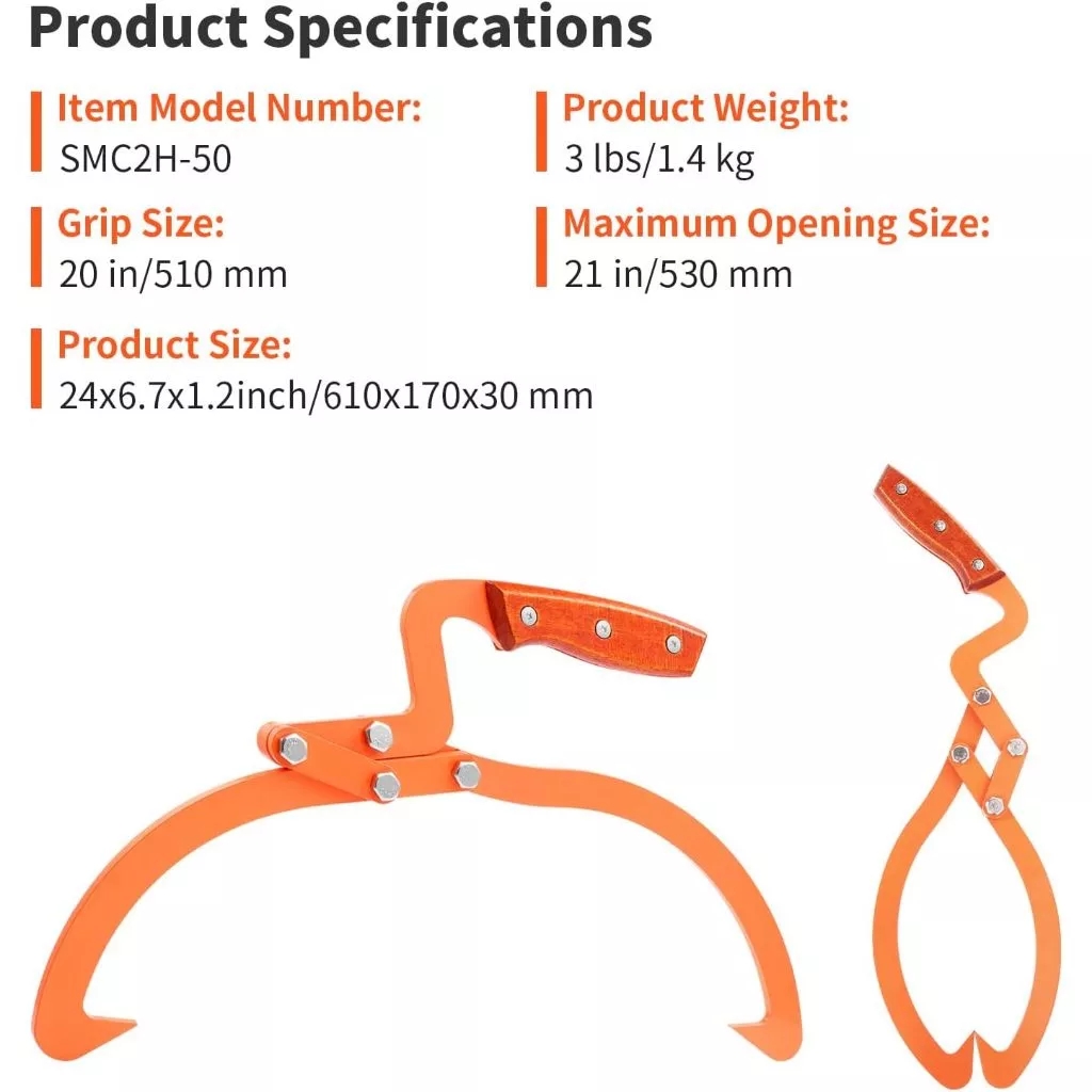 【24h Ship】20 Inch Large Lifting Tongs Log Lift Tong with reinforced ...