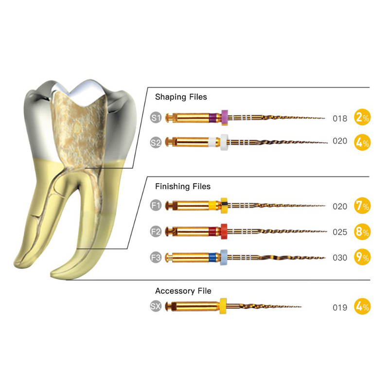 Dental NITI Flexible Endodontic Rotary Files Endo Motor Root Canal ...