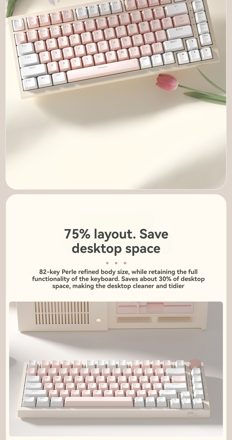 【Ready Stock】Tulip AK82 Mechanical Keyboard Wireless Bluetooth Cute ...