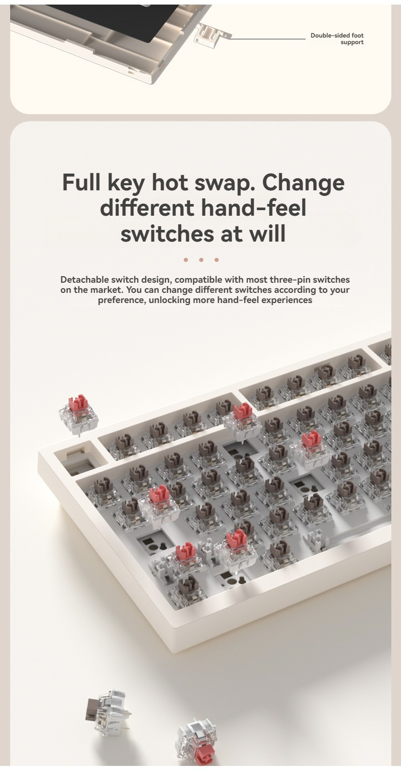 【Ready Stock】Tulip AK82 Mechanical Keyboard Wireless Bluetooth Cute ...