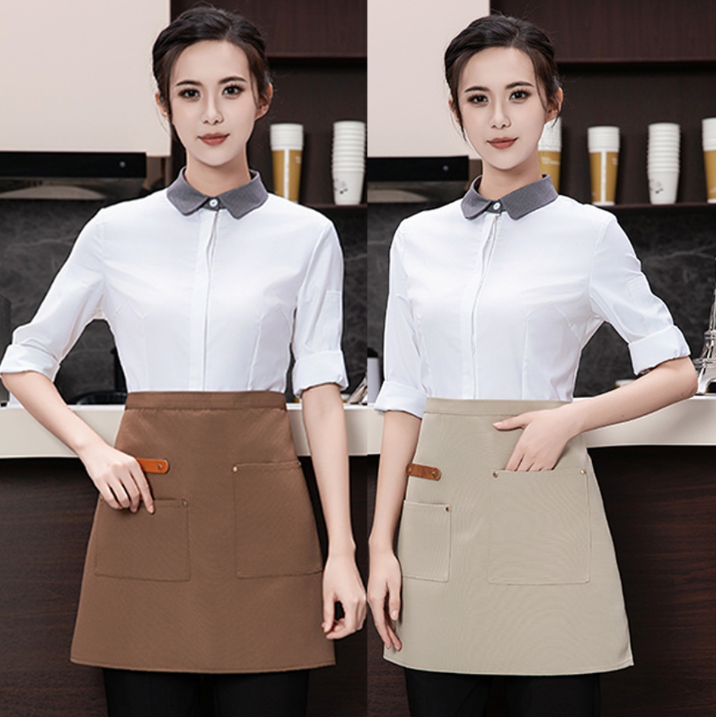 Ready Stock Canvas waterproof half apron hotel restaurant waiter work ...