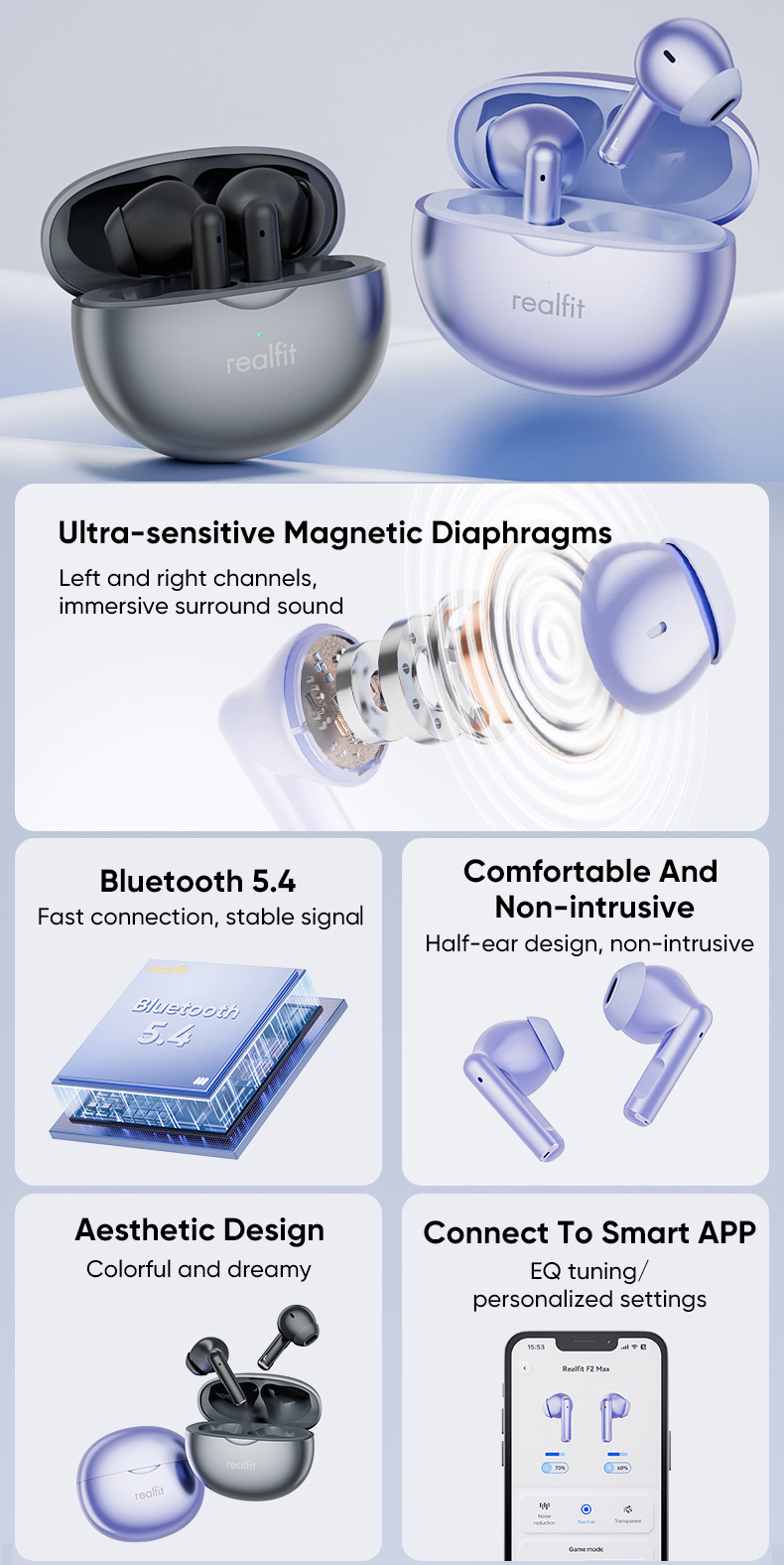 【New Arrival】Realfit F2 Max Active Noise Cancelling Bluetooth Earphone ...