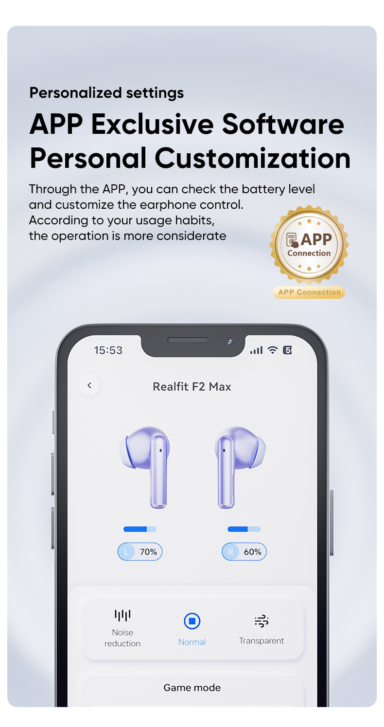 【New Arrival】Realfit F2 Max Active Noise Cancelling Bluetooth Earphone ...