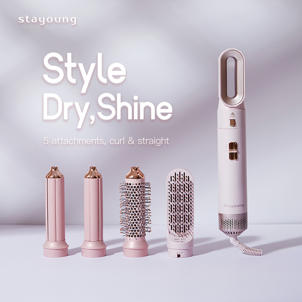 【Pink Edition】STAYOUNG 5 in 1 Hair Styler Pro, Golden Pink Specia ...
