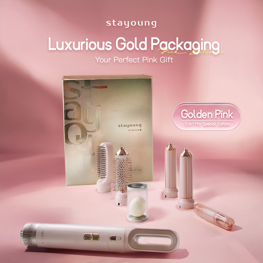 【Pink Edition】STAYOUNG 5 in 1 Hair Styler Pro, Golden Pink Specia ...