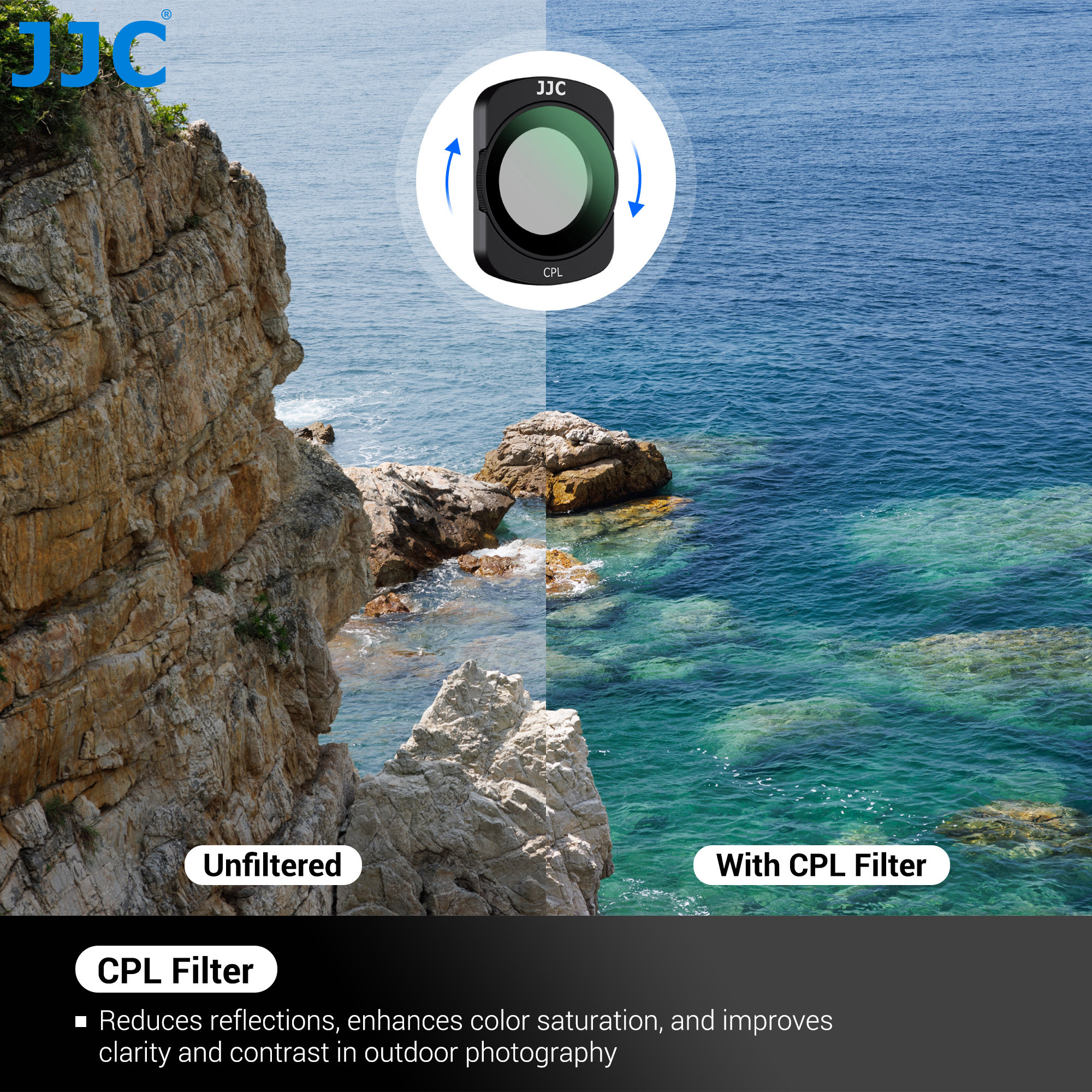 JJC ND/NDV/CPL/1/4 Black Mist Filter Set for DJI Osmo Pocket 3 Camera ...