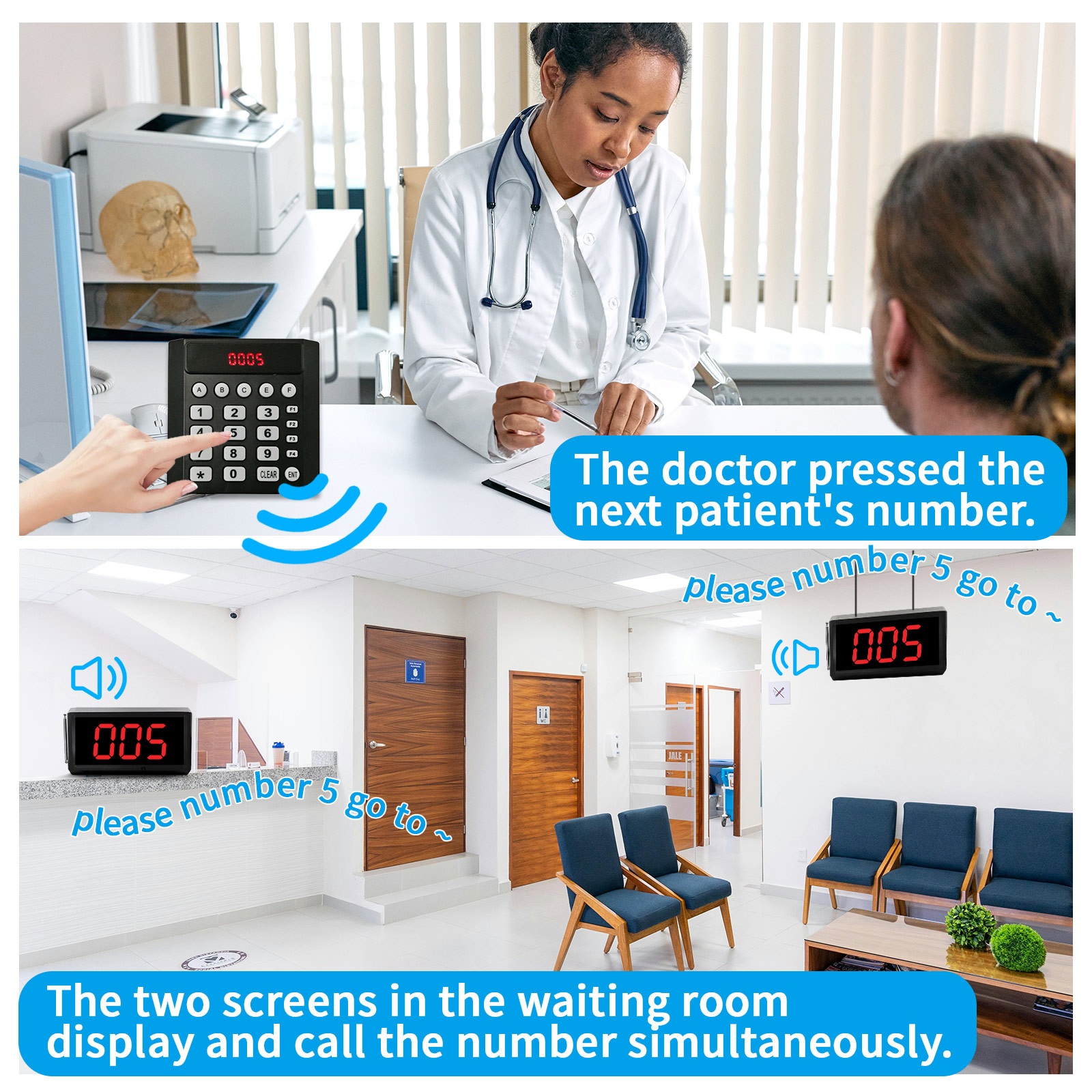 Queue calling machine for Restaurant/Food Truck/Clinic Pager Long range ...