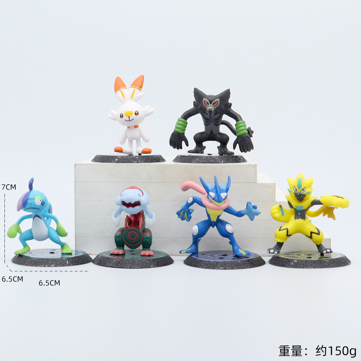 6Pcs/Set New Anime Pokemon Pikachu Charizard Mewtwo Zeraora Scorbunny ...