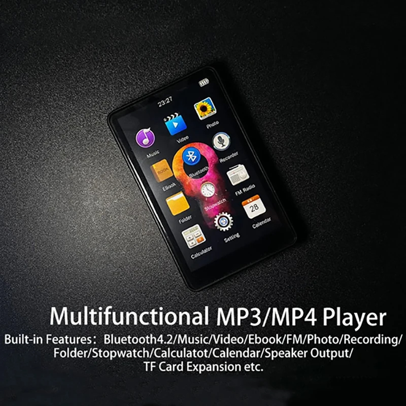 4 Inch UI MP4 Player MP3 Music Player Bluetooth 5.0 Touch Screen 16GB ...